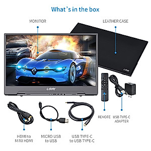 G-STORY 4K Portable Monitor,15.6 Inch UHD 4K Portable Gaming Monitor, IPS Eye Care Second Screen with FreeSync, Mini HDMI HDR, USB C Portable Monitor for Laptop PS5 PS4 NS Phone, Bracket Integrated