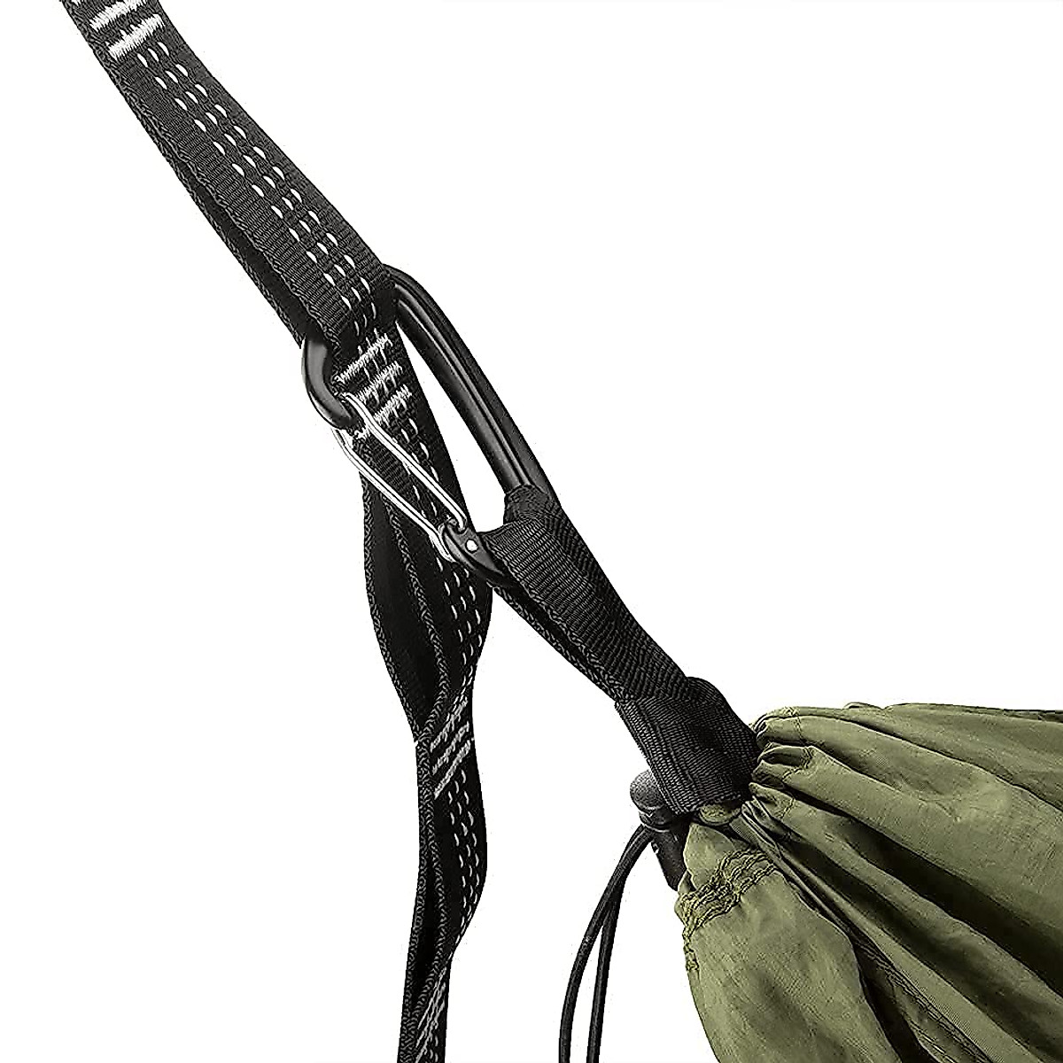 Sunyear Camping Hammock with Removable No See-Um Net, Double & Single Portable Outdoor Hammocks Parachute Lightweight Nylon with Tree Straps for Adventures Hiking Backpacking Green