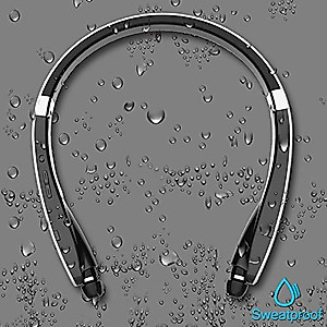 Foldable Bluetooth Headset, Beartwo Lightweight Retractable Bluetooth Headphones for Sports&Exercise, Noise Cancelling Stereo Neckband Wireless Headset (with Carry case)