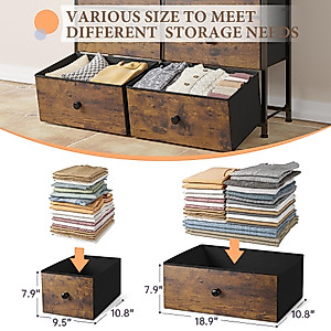 EnHomee Dresser,12 Drawer Dresser for Bedroom Fabric Dressers & Chests of Drawers for Bedroom, Living Room,Wood Top Metal Frame, Rustic Brown