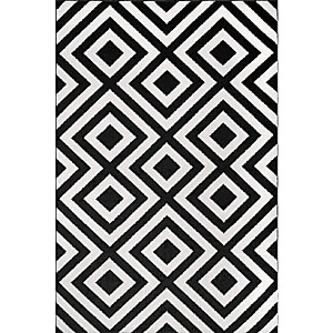nuLOOM Zadie Geometric Accent Rug, 3x5, Black