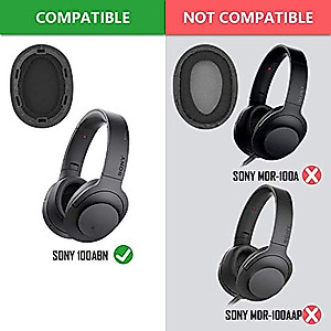 Poyatu 100ABN Earpads for Sony MDR-100ABN H900N WH-H900N Headphones Replacement Ear Cushion Pads Earpad Pad Pillow Cover (Dark Gray)