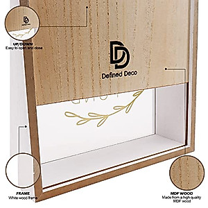 Defined Deco Honey Moon Fund Box Gift Card Box Wood Wedding Card Box Picture Box Shadow Box for Wedding Decor Wedding Decorations for Reception with Wood Sign SET OF 2 (11.5 x 9.25x 3.25IN)