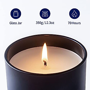 subrtex Citrus & Wood Scented Candles for Women, 12.3oz Large Jar Single Wick Candle, 70 Hours of Burn Time, Highly Scented Aromatherapy Candle Valentine's Day Gift for Bathing Massage