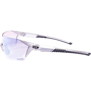 Rawlings Baseball Sunglasses or Softball Sunglasses - Ages 10 to Adult - Unisex Fit - Cycling Sunglasses - White Blue Mirror