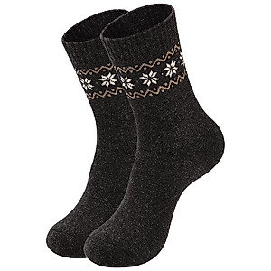 NinetoFiveLife Pack of 4 Womens Socks Wool Socks for Women Sports Hiking Winter Warm Soft and Comfortable