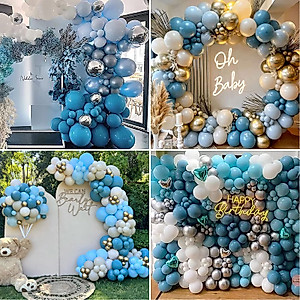 Peacock Blue Balloons Turquoise Blue Latex Balloon 5 10 12 18inch Different Sizes 103pcs Teal Blue Balloons Kit for Kids Birthday Party Decoration Gender Reveal Baby Shower Wedding Whale Theme