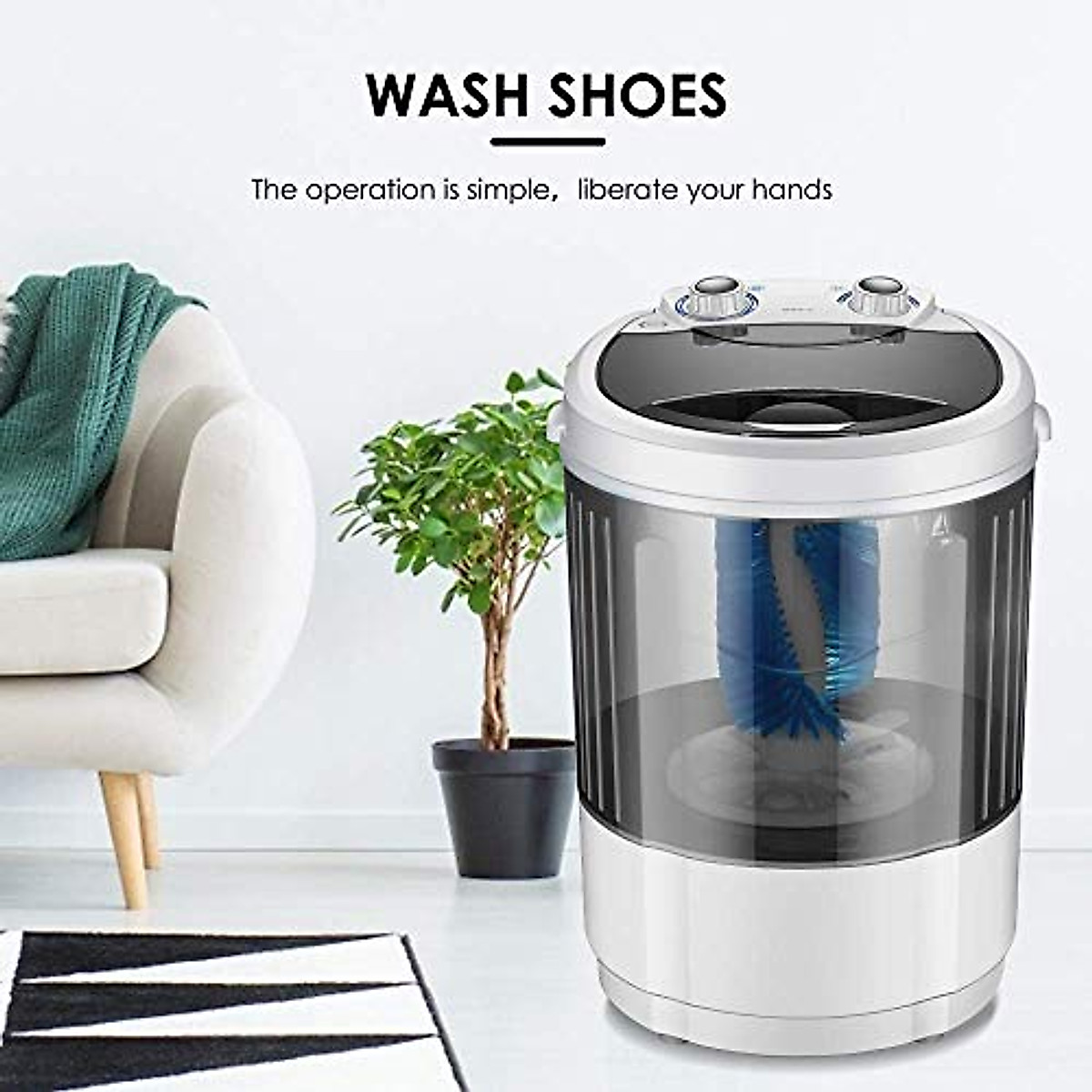 VOGOUS Portable Shoes Washing Machine Mini Portable Washing Machine Smart Lazy Automatic Shoes Washer Suitable for Apartments Camping Dorms Business Trip College Rooms