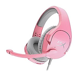 HyperX Cloud Stinger – Gaming Headset, Memory Foam, Soft Leatherette, Durable Steel Sliders, Swivel-to-mute Noise-Cancelling Microphone, Works on PC, PS4, PS5, Xbox and Mobile – Pink
