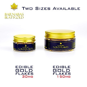 Barnabas Blattgold Genuine Edible Gold Flakes,150mg/Jar, Edible Gold Leaf for Cake Decorations, for Baking, for Drinks and for Food