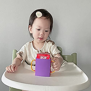 Baby Juice Box Holder Juice Bag Holder for Toddlers No Squeeze Adjustable Folding Food Pouch and Milk Box Holder for Kids No Spill 2-Pack (Blue&Pink)