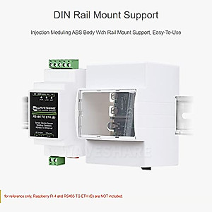 Waveshare DIN Rail ABS Case for Raspberry Pi 4 Large Inner Space Injection Moduling