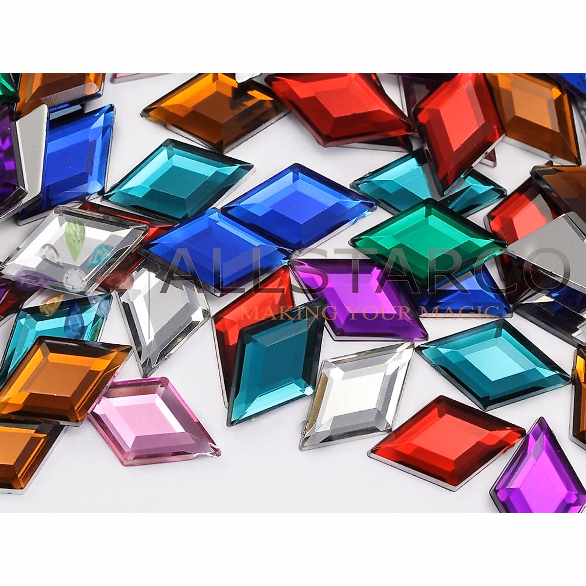 11x18mm Flat Back Diamond Acrylic Rhinestones Plastic Gems for Jewelry Making Costume Jewels Cosplay Embelishments - 35 Pieces (Red Ruby H103)