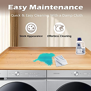 Montex Washer and Dryer Countertop 27.5'' D x 54'' W, Laundry Countertop, Washer Dryer Countertop, Solid Wood with Protection Layer, for Laundry Organization, Oak Color