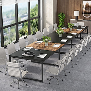 Tribesigns 8FT Conference Table, Large Rectangle Shaped Meeting Table with Grommet, Modern Seminar Boardroom Table for Office Conference Room, 94.49" L x 47.24" W x 29.52" H