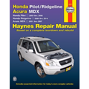 Honda Pilot (03-08),Ridgeline (06-14),Acura (01-07) Haynes Manual (Paperback)