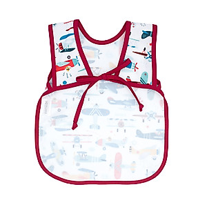 BapronBaby Retro Airplanes Bapron - No Neck Tie Safer Bib for Baby & Toddler - Soft Waterproof Stain Resistant - Machine Washable - Sz Preschool 3-5yrs
