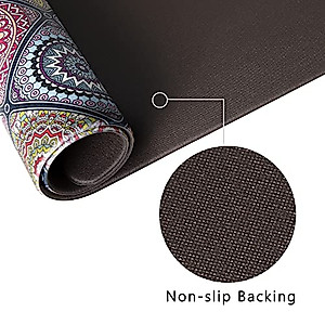 QiyI Anti Fatigue Kitchen Mat 1 Piece Boho Kitchen Rug Waterproof Oil Proof Runner Rug Floral Medallion Laundry Comfort Standing Mat Cushioned Area Doormat 17" W x 29" L - Ethnic Traditional Pattern