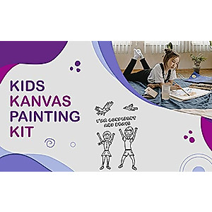 ZoZonia - I Am Confident And Brave Kids Canvas Painting Kit 10"X12". Includes 11 Colors 2 ml Acrylic Paints & Brush. Arts & Crafts for Girls & Boys (I Am Confident & Brave)