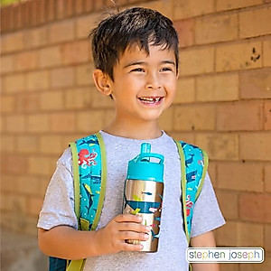 Stephen Joseph Stainless Steel Water Bottles, 18 OZ, Straw lid, Reusable tumbler, Insulated, Unicorn