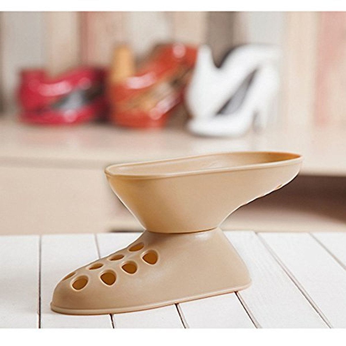 GserGdK Shoe Slots Organizer, Stackable Shoe Slots Space Saver, Household Double Deck Shoe Rack Holder for Closet Organization (1Pc, Random)