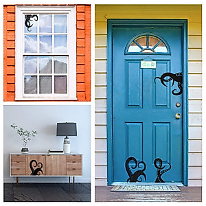 15 Pieces Kraken Octopus Toilet Tentacles Wall Decals Decor Sticker Octopus Toilet Home Decal Black Sea Creature Wall Art Sticker Tentacles Bathroom Kraken Decal for Toilet Seat