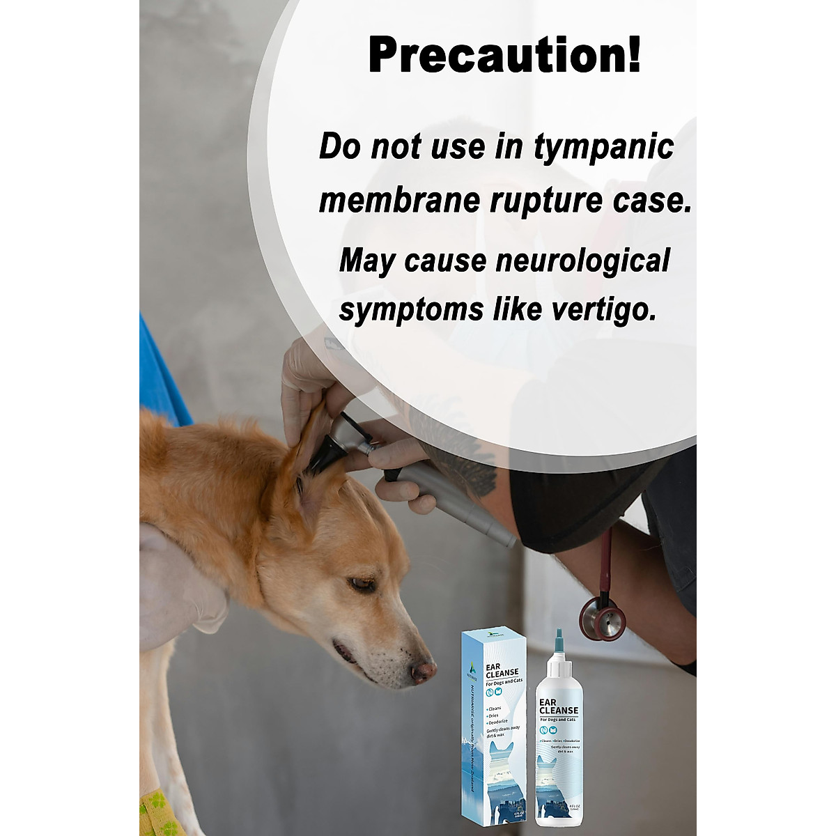 NUTRIARISE Ear Cleaner for Dogs and Cats, 4 OZ - Advanced Ear Wash Solution for Pet, Dog Ear Wash Rinse, Cleanser - Stops Itching, Odor, Debris & Wax, Irritation & Inflammation