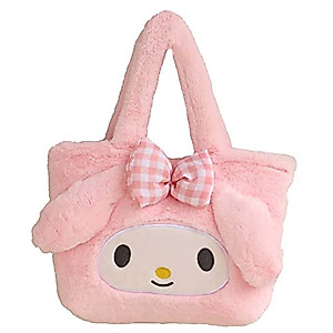 Huositi Plush Tote Cute Anime Tote Gift For Kids Girls Youth (Pink) Large