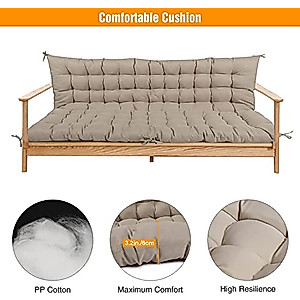 Stonehomy 2-3 Seater Swing Replacement Cushions, Water-Resistant Thick Swing Cushions with Backrest and Non-Slip Ties for Patio Garden Furniture, 60x40 Inches