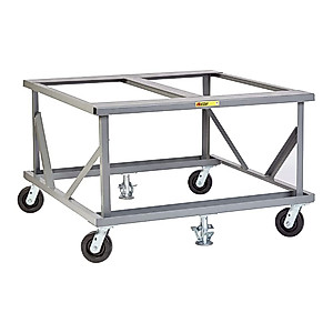 Little Giant 2PDFS406PH2FLLR Fixed Height Mobile Pallet Stand with Lower Deck and Load Retainer, 12"-22" Shelf Clearance, 3600lbs Load Capacity, 40" x 48" Deck Size