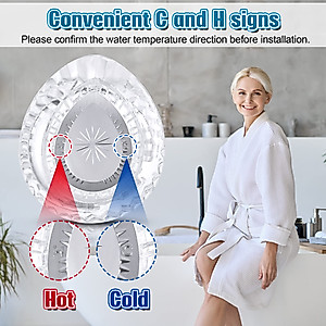 Enhon 4 Pcs Replacement Knob Handle Kit Compatible with Moen 100710 Shower Handle, Shower Knob Replacement for Single Handle Bathroom Faucet Tub Shower Handle, Chrome Knob Insert