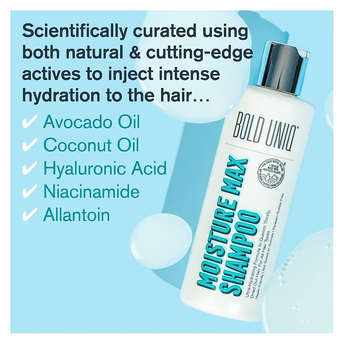 Moisturizing & Hydrating Shampoo for Dry Hair & Scalp. Adds Moisture & Shine. Detangles & Repairs Damaged, Colored, Curly & Frizzy Hair. PETA-approved, Vegan & Cruelty-Free. Sulphate & Paraben Free.
