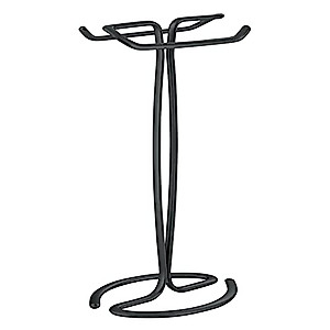 mDesign Metal Countertop Hand Towel Holder - Double-Sided Stand for Bathroom and Vanity Hand Towels and Small Guest Towels - Counter Towel Holder for Bathroom - Spira Collection, 2 Pack, Black