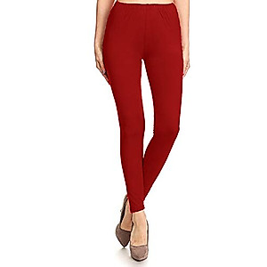 Leggings Depot Womens High Waist Legging - Pants with Buttery Soft 1 Inch Waistband, Tango Red (One Size Plus)