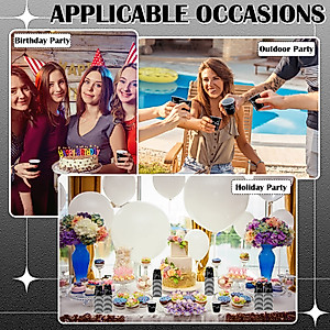 Lounsweer 100 Pcs Plastic Glasses Cups 2 oz Disposable Cups Mini Party Plastic Glasses for Bachelorette Birthday Tasting Serving Samples Cups (Black)