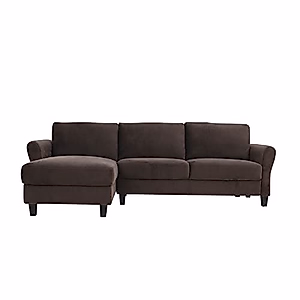 LifeStyle Solutions Rolled arms Sectional Sofa, Coffee