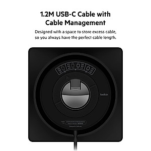 Belkin Apple Watch Charger - Fast Wireless Charging Pad - Travel Charger with Nightstand Mode W/USB-C Cable Included for Apple Watch (Compatible with All Models) - Black