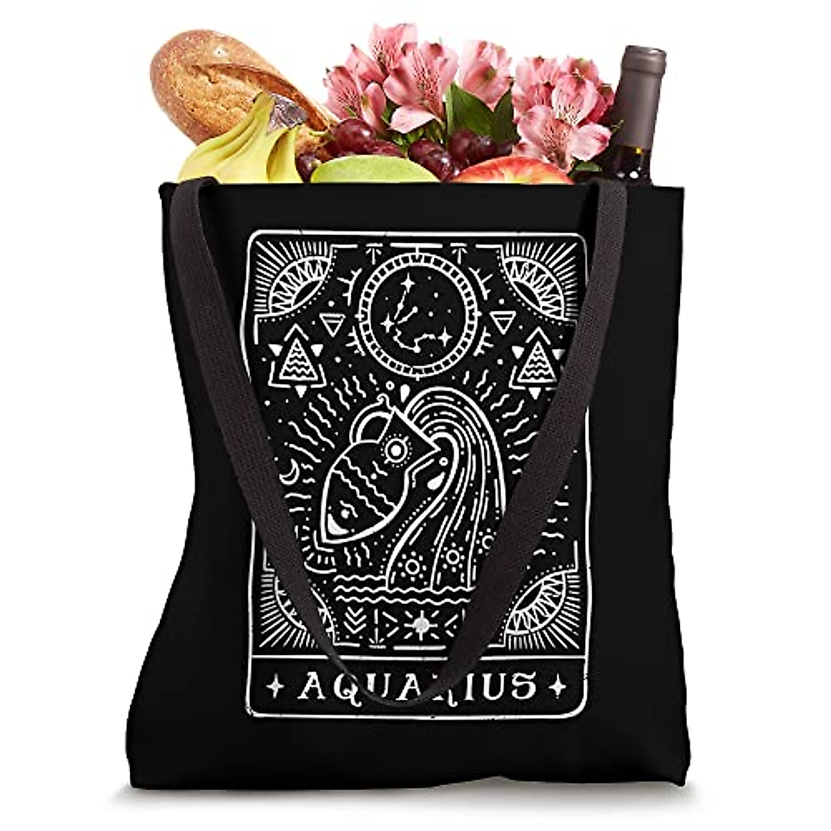 Aquarius Tarot Art / Aquarius Zodiac Sign / Birthday Month Tote Bag