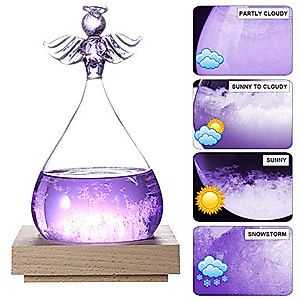 TITA-DONG Innovative Angel Storm Decor, Weather Forecast Glass Bottle Weather Decorative Bottle, Water Droplets Windstorm Glass for Home Office Decoration Valentine's Day Gift(Purple)