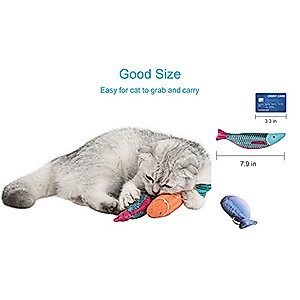 MIAOXSEN 3PCS Cat Toys - Catnip Filled - Included Jingly Bell - Premium Cat Interactive Chew Toy for Indoor Cats