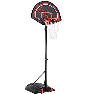 Yaheetech 32" Youth Portable Basketball Hoop 7-9ft Adjustable Height Basketball Stand Backboard System for Indoor Outdoor w/Wheels