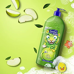 Suave Kids 3-in-1 Shampoo, Conditioner, Body Wash For Tear-Free Bath Time, Silly Apple, Dermatologist-Tested Kids Shampoo 3-in-1 Formula 40 oz
