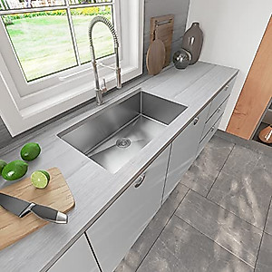 Sinber 32" x 19" x 10" Undermount Single Bowl Kitchen Sink with 18 Gauge 304 Stainless Steel Satin Finish HU3219S-S (Sink Only)