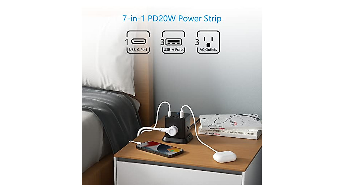 BESTEK Power Strip - Compact USB Cube with Fast Charge