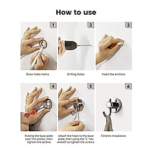 BnmxTek Towel Hooks for Bathroom, Bath Towel Hooks 2 Packs, Wall Towel Hanger Coat Robe Hooks Heavy Duty for Bathrooms/Bedrooms/Kitchen/Garage/Hotel,Silver, SUS304, Wall Mounted