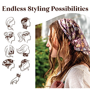 Karma Bee Headband for Women - Wide - Fabric Headband and Stretchy Hair Scarf - Light Blue