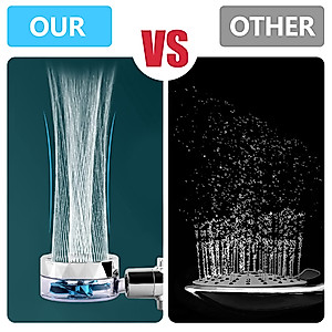 Tnnluku Turbo Hydro Jet Shower Head, 360 Turbo Propeller Head Hydro High Jet Pressure Shower Jet Head - Vortex Shower Head Fan High Pressure with Fan Filter and Pause Switch, Turbo Shower Head Purple