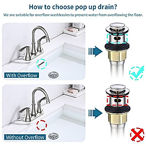 Pop-Up Drain Stainless Steel with Overflow Anti-Clogging for Vessel Sink Lavatory Vanity Sink Drain with Strainer Basket, Brushed Nickel