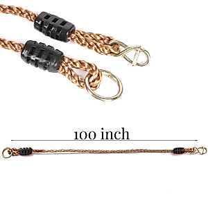 Ymeibe Porch Bench Swing Nylon Ropes Indoor Outdoor 8 ft Extra Long Adjustable Hammock Swinging Chair Straps Hanging Kit for Adjustment or Extension - Holds to 700lbs Set of 2