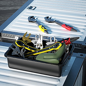 Kekow 12-Pack Plastic Bus Box, 13 L Commercial Bus Tubs, Black